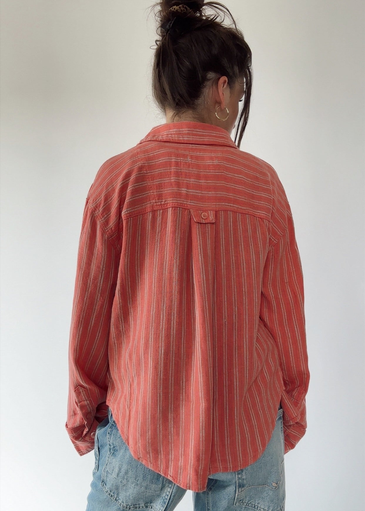 Free People Striped Linen Laurel Button Up - CINNAMON COMBO – Thr3e ...